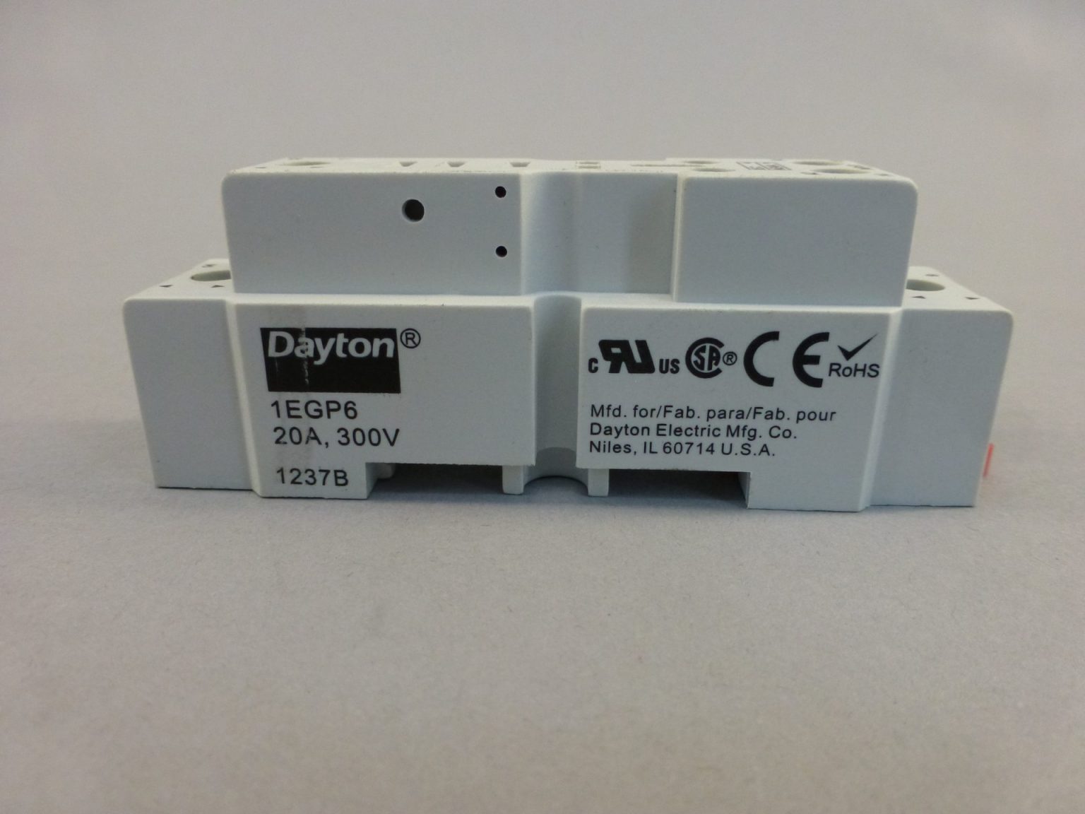Dayton 1EGP6 Relay Socket, 20A, 300V – GPM Surplus