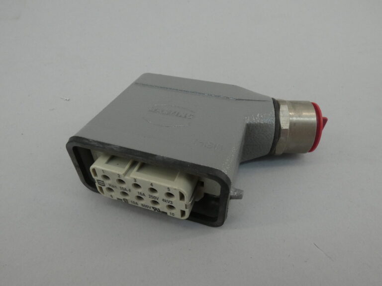 Harting Han 10A-F Rectangular 10-Pin Connector w/ Hood 600V Female ...