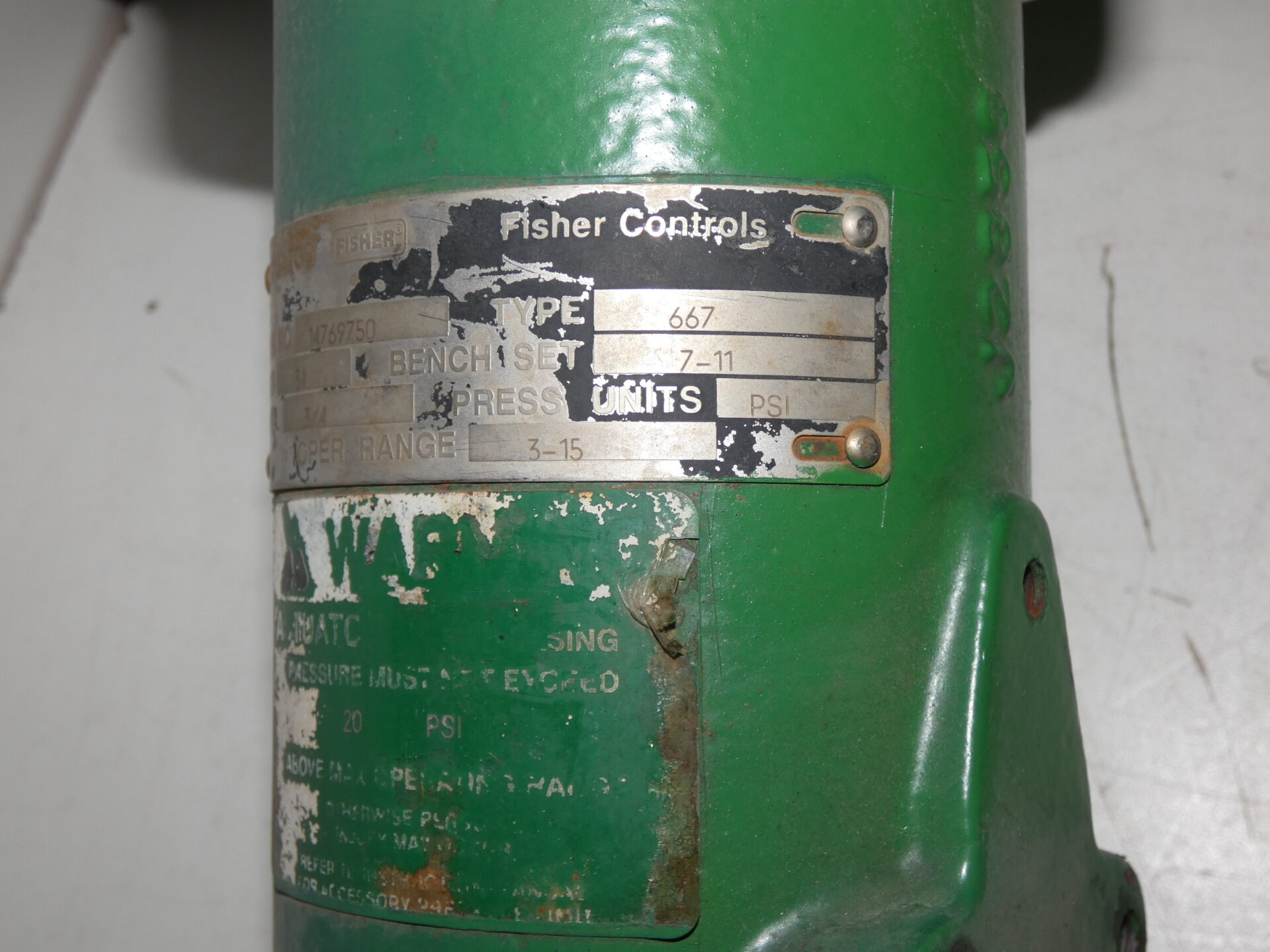 Fisher Controls Type 667 Size 34 Diaphragm Actuator, Port Size 2, RSS ...
