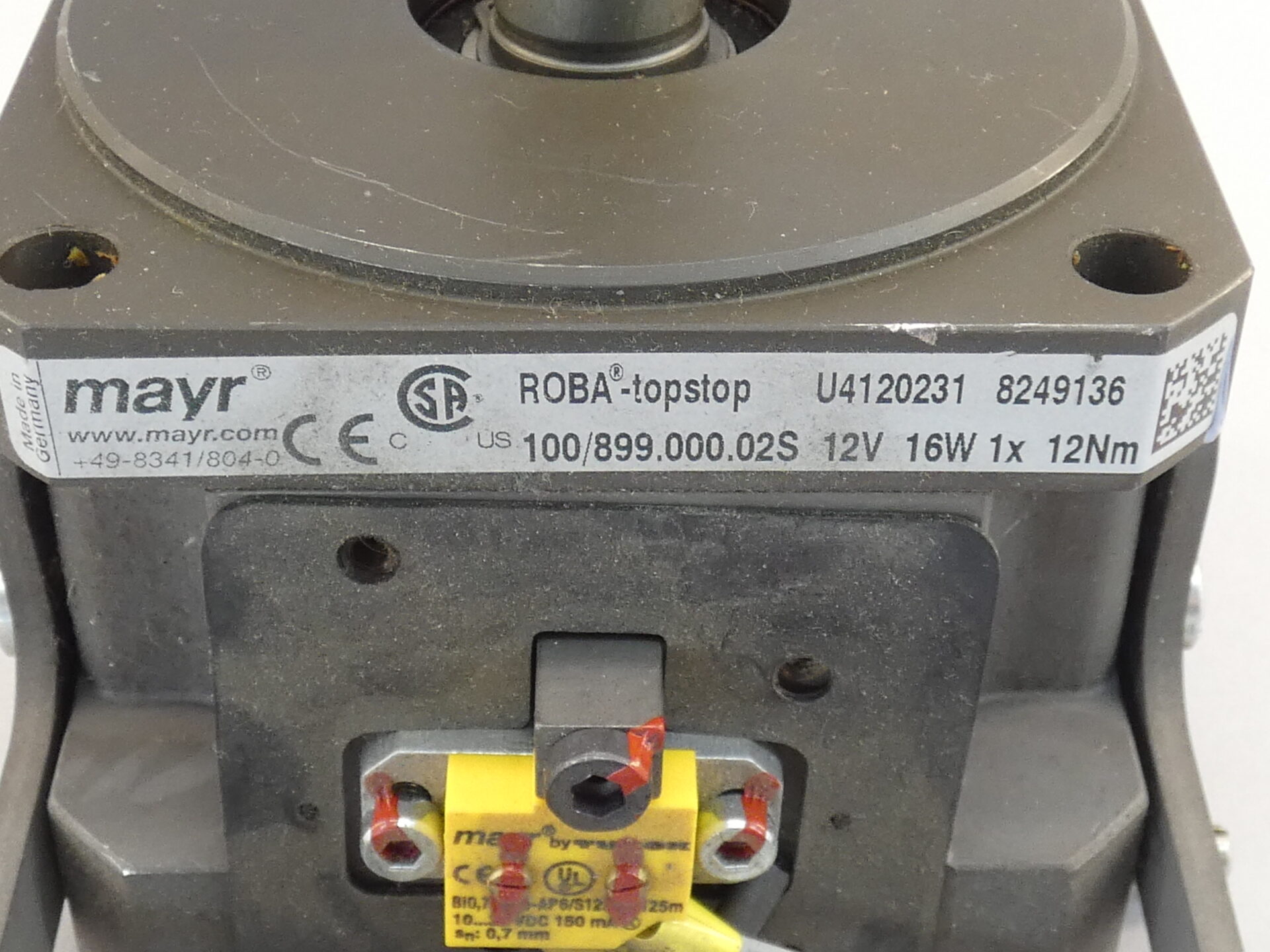 Mayr Safety Brake 100/899.000.02 ROBA-Topstop 12V 16W 1x 12NM – GPM Surplus