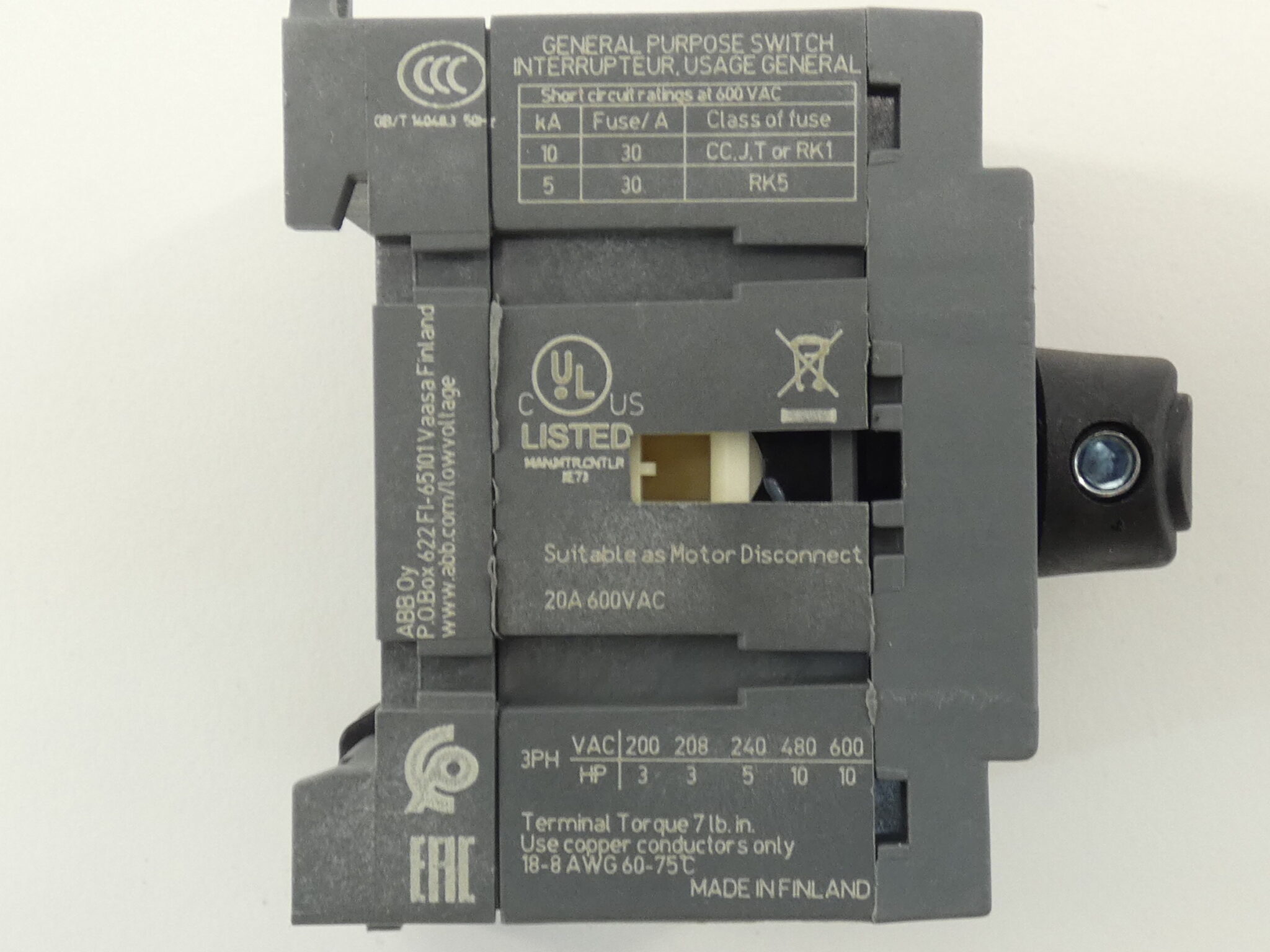 ABB OT16F3 Disconnect Switch – GPM Surplus