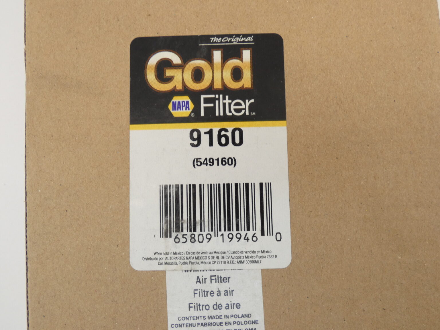 NAPA 9160 Air Filter, 549160 – GPM Surplus