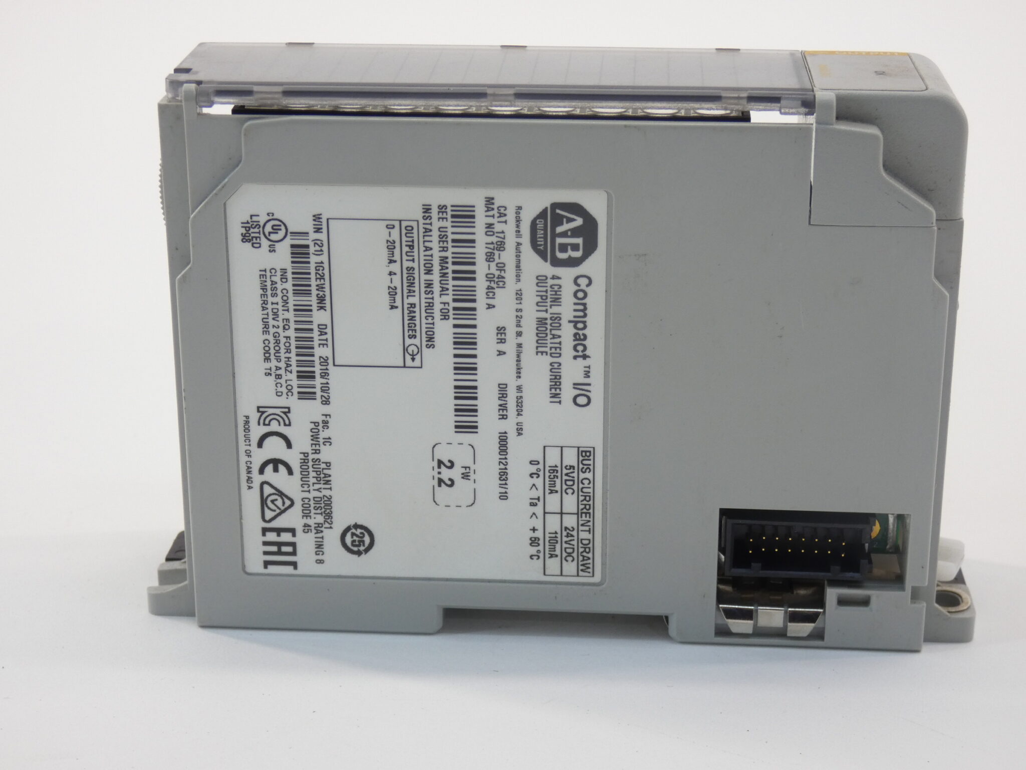 Allen-Bradley 1769-OF4CI Compact I/O Output Module, FW 2.2, 24VDC – GPM ...