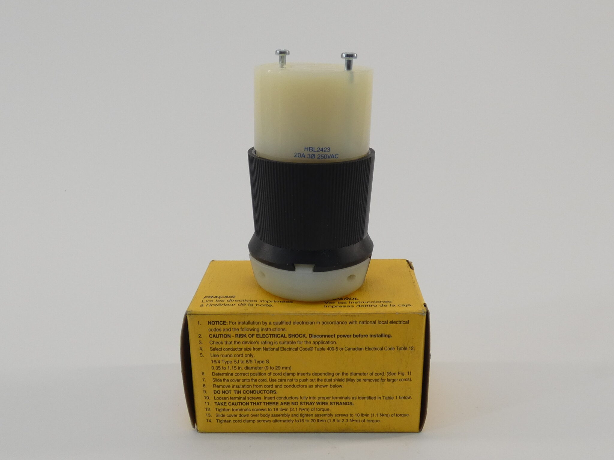 Hubbell HBL2423 Connector Body, 20A, 3PH, 250VAC, 3P – GPM Surplus