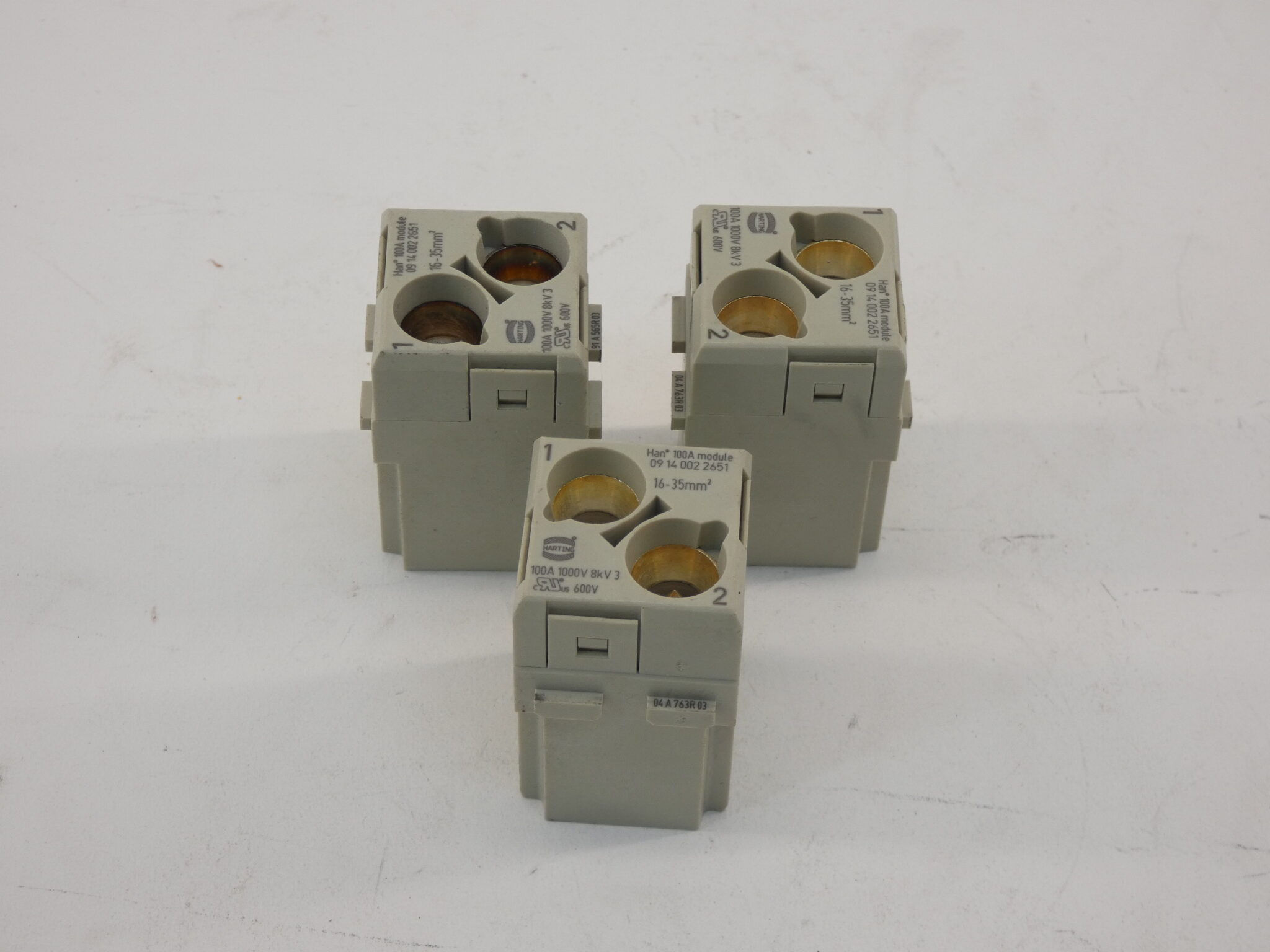 *Lot of 3* Harting 09140022651 Module, 100A, 1000V – GPM Surplus