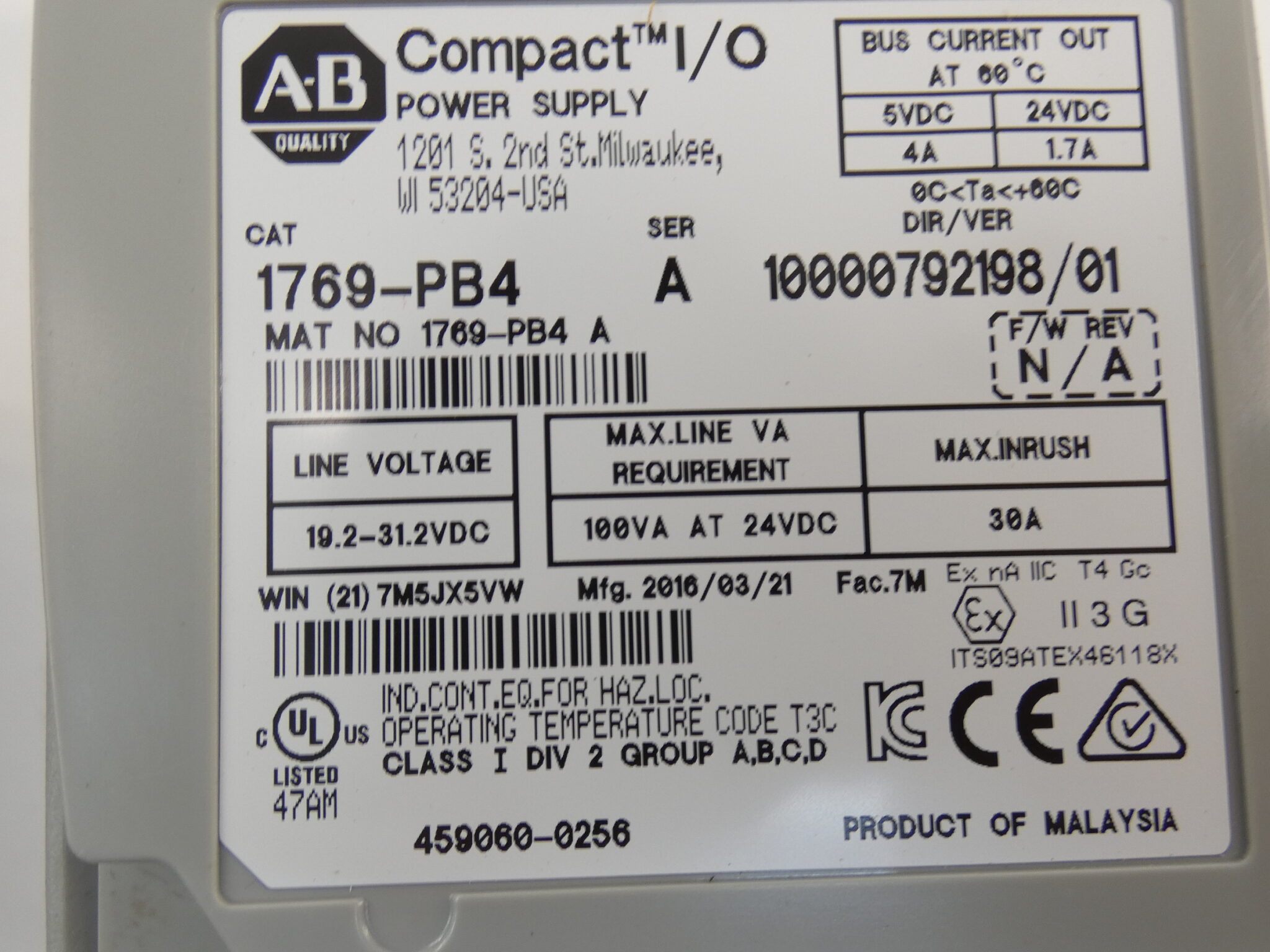 Allen-Bradley Module Lot 179-ECR, 1764-28BXB, 176-CRL1, 1769-PB4, 1769 ...