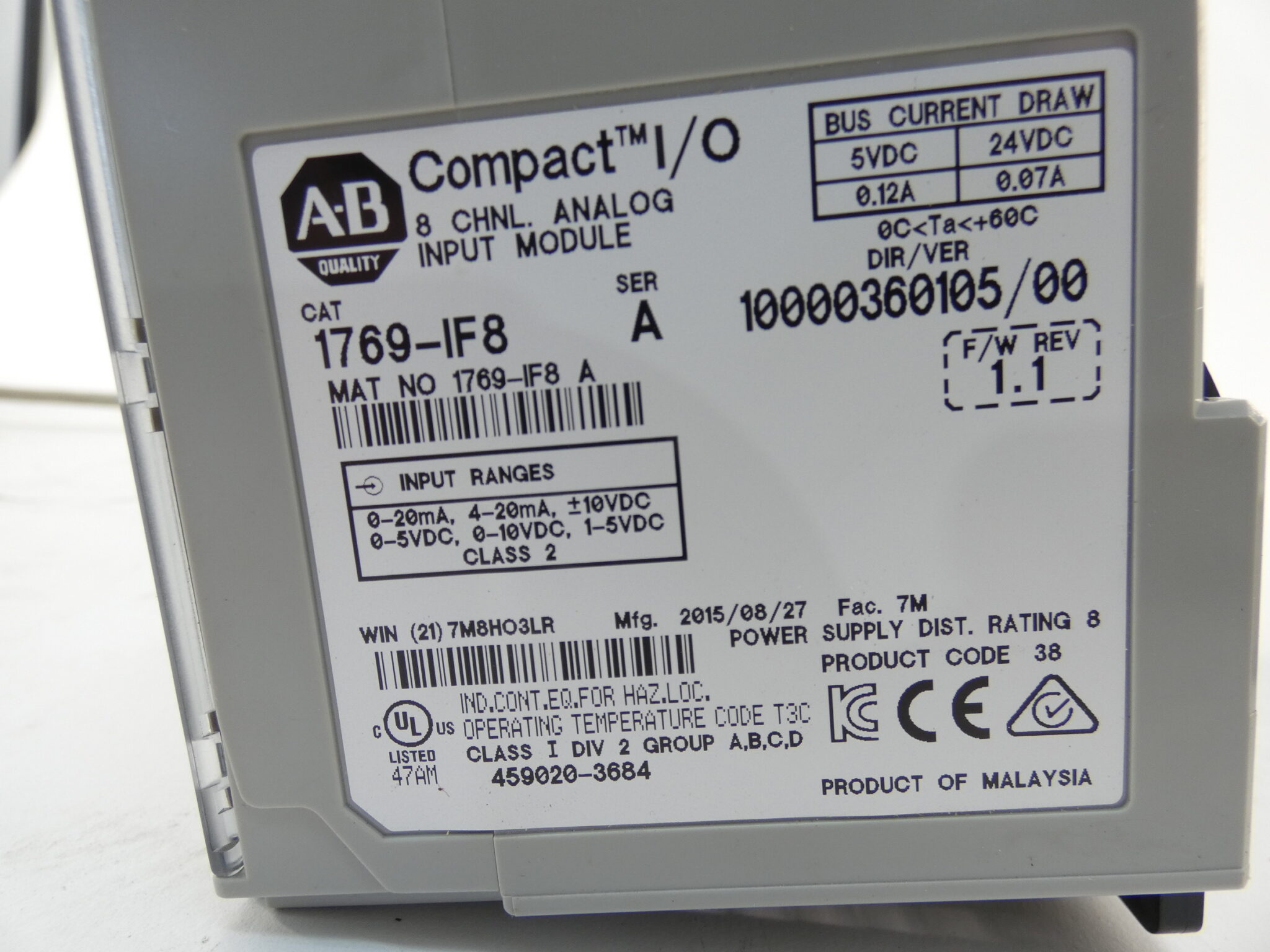 Allen-Bradley Modules, 1764-28BXB, 1769-PB4, 1769-OW16, 1769-IQ16 – GPM ...