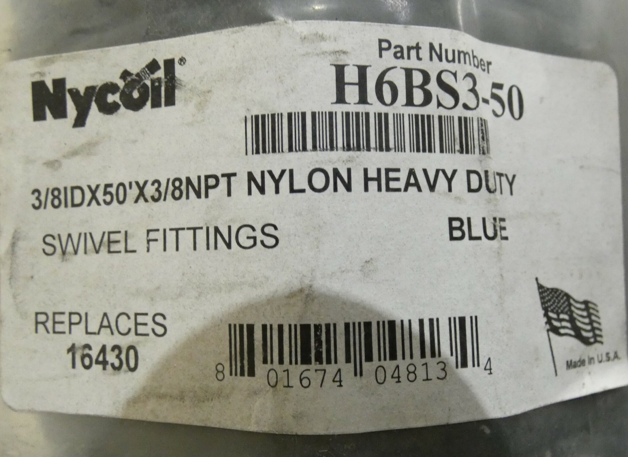 Nycoil H6BS3-50 Heavy Duty Black Nylon Coil Air Hose 3/8″ x 50’ x 3/8 ...