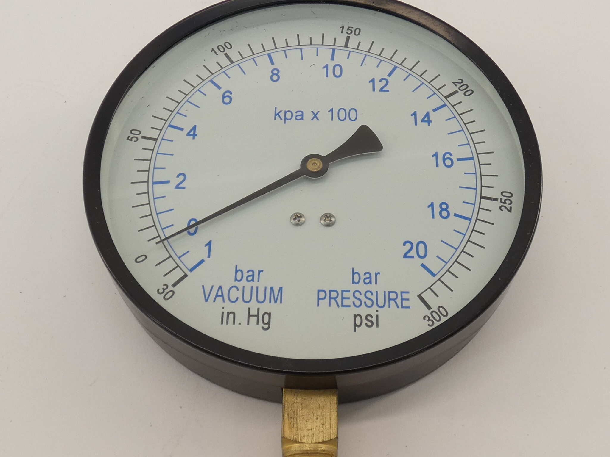 Vacuum Pressure Gauge, -30Hg-0-300PSI, 4-1/2″ Face, 1/4″ NPT Bottom ...