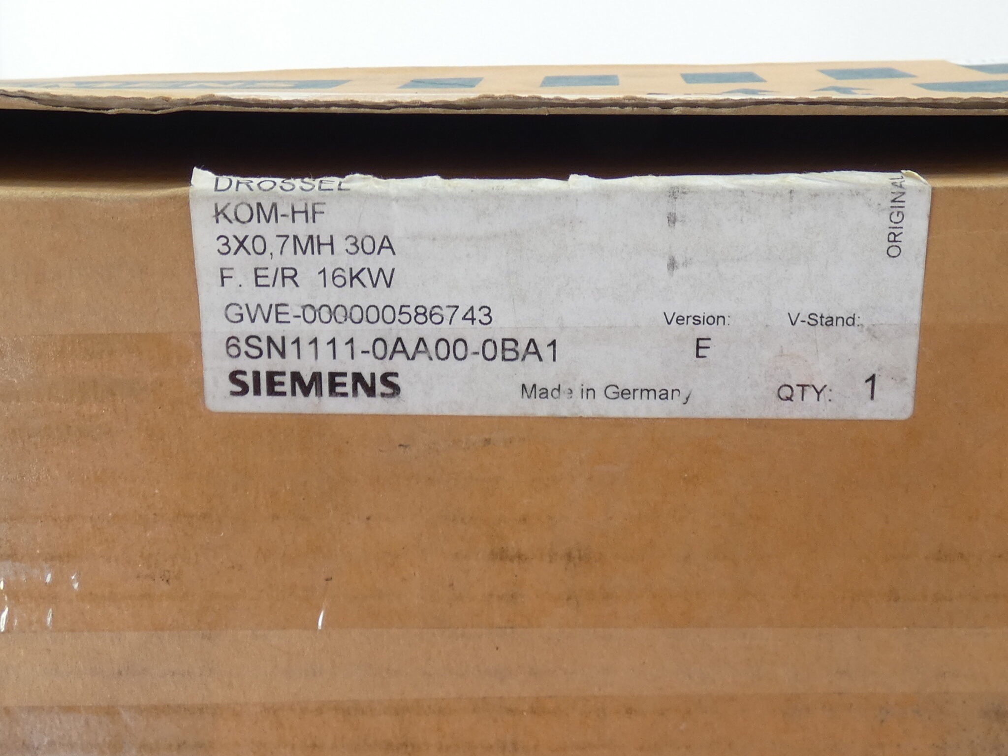 Siemens 6SN1111-0AA00-0BA1 3-Phase Choke, Ver.3, 16kW – GPM Surplus