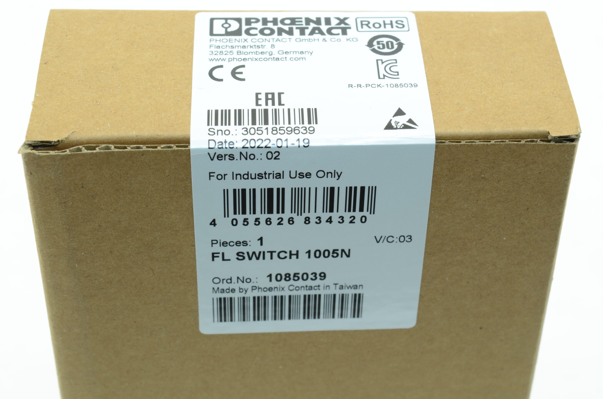 Phoenix Contact FL SWITCH 1005N, Industrial Ethernet Switch, 1085039 ...