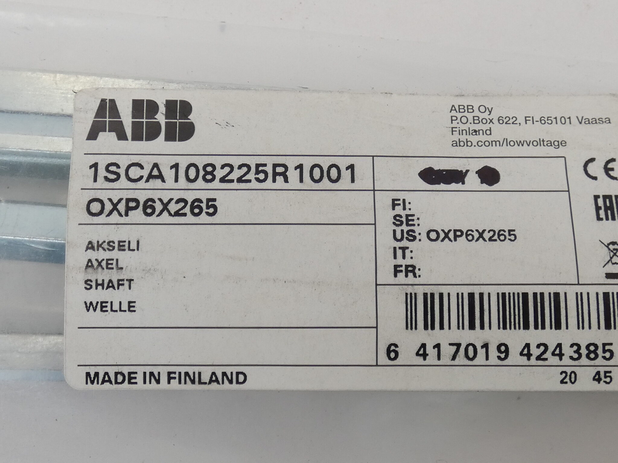 *Lot of 5* ABB OXP6X265 1SCA108225R1001 Shafts, 10″ – GPM Surplus