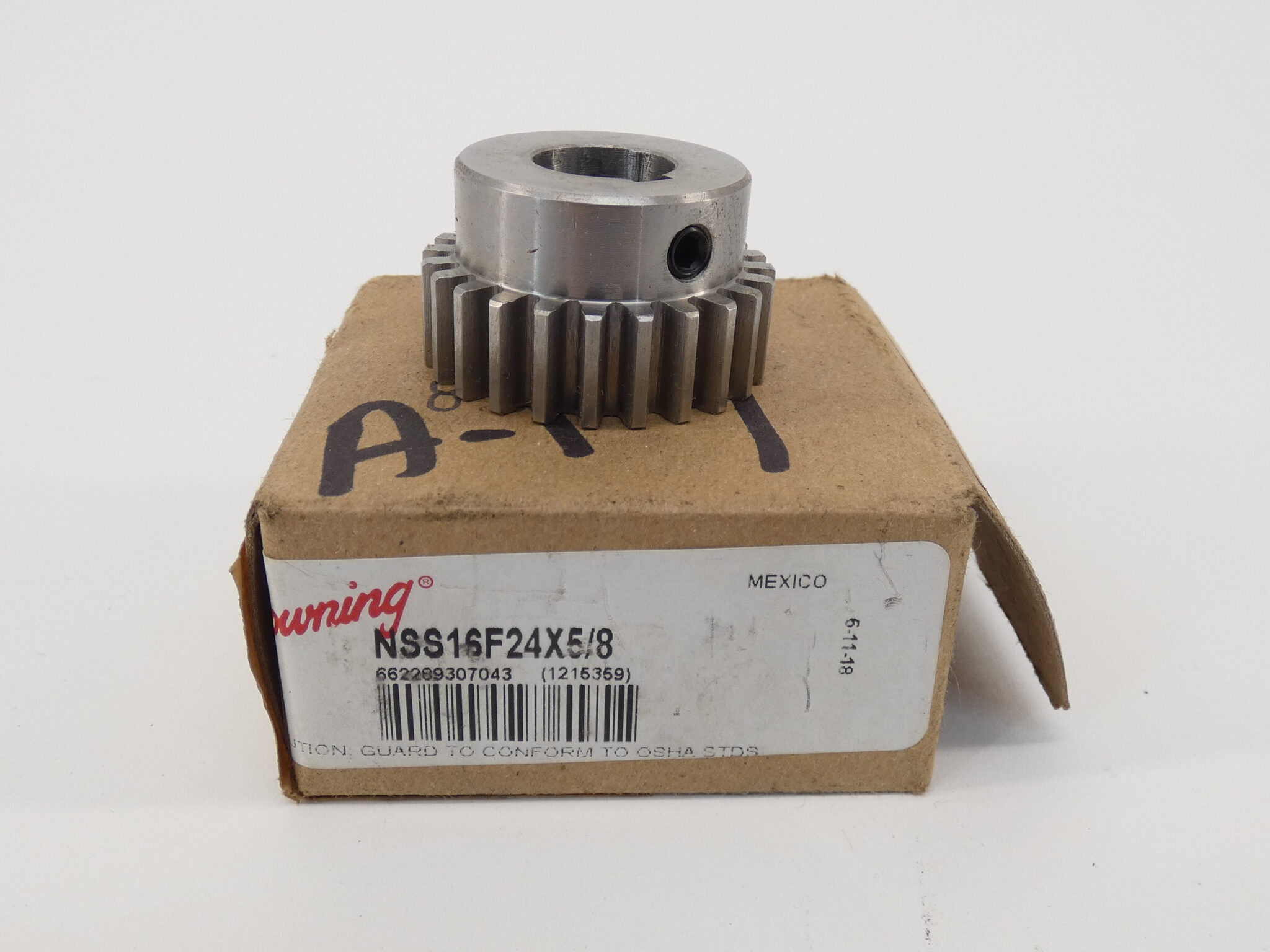 Browning NSS16F24X5/8 Finished Bore External Tooth Spur Gear, 5/8″ Bore ...