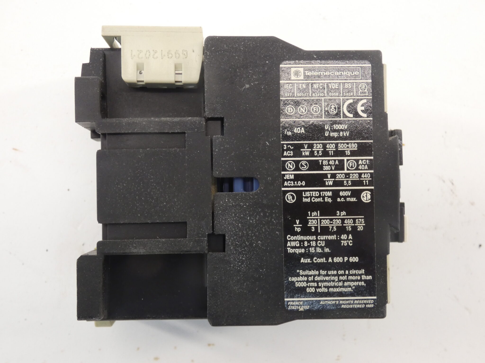 Telemecanique LC1D2510 Contactor, 3PH – GPM Surplus
