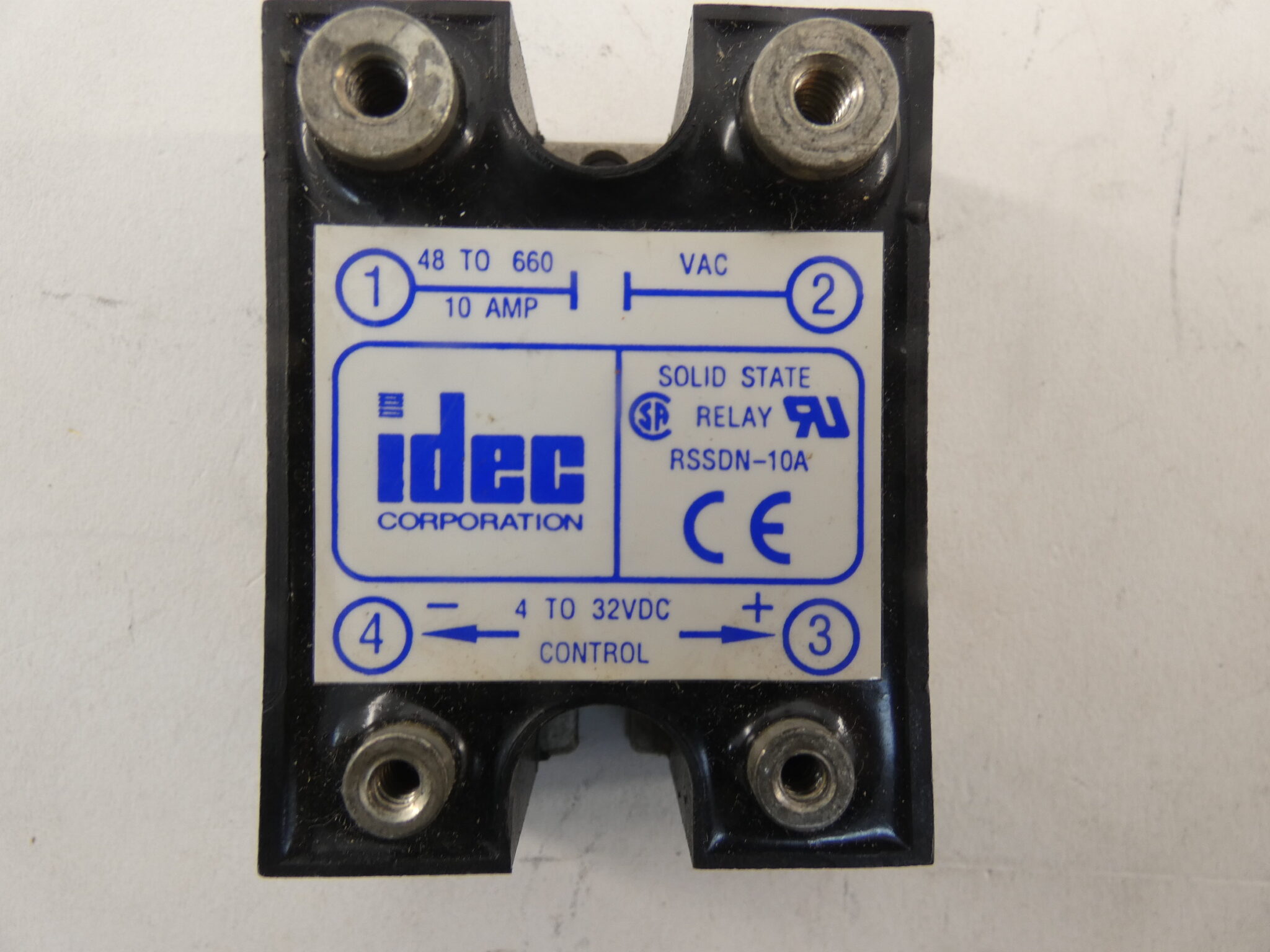 Idec RSSDN-10A Solid State Relay, 48-660V, 10A, TUV – GPM Surplus