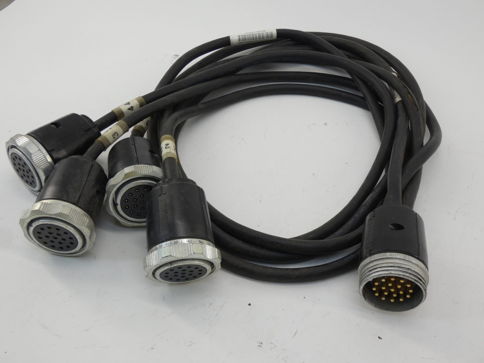 *Lot of 2* 5′ 5″ FLX4-Way Spider Cable w/ Socaplex 19-Pin Male Female ...