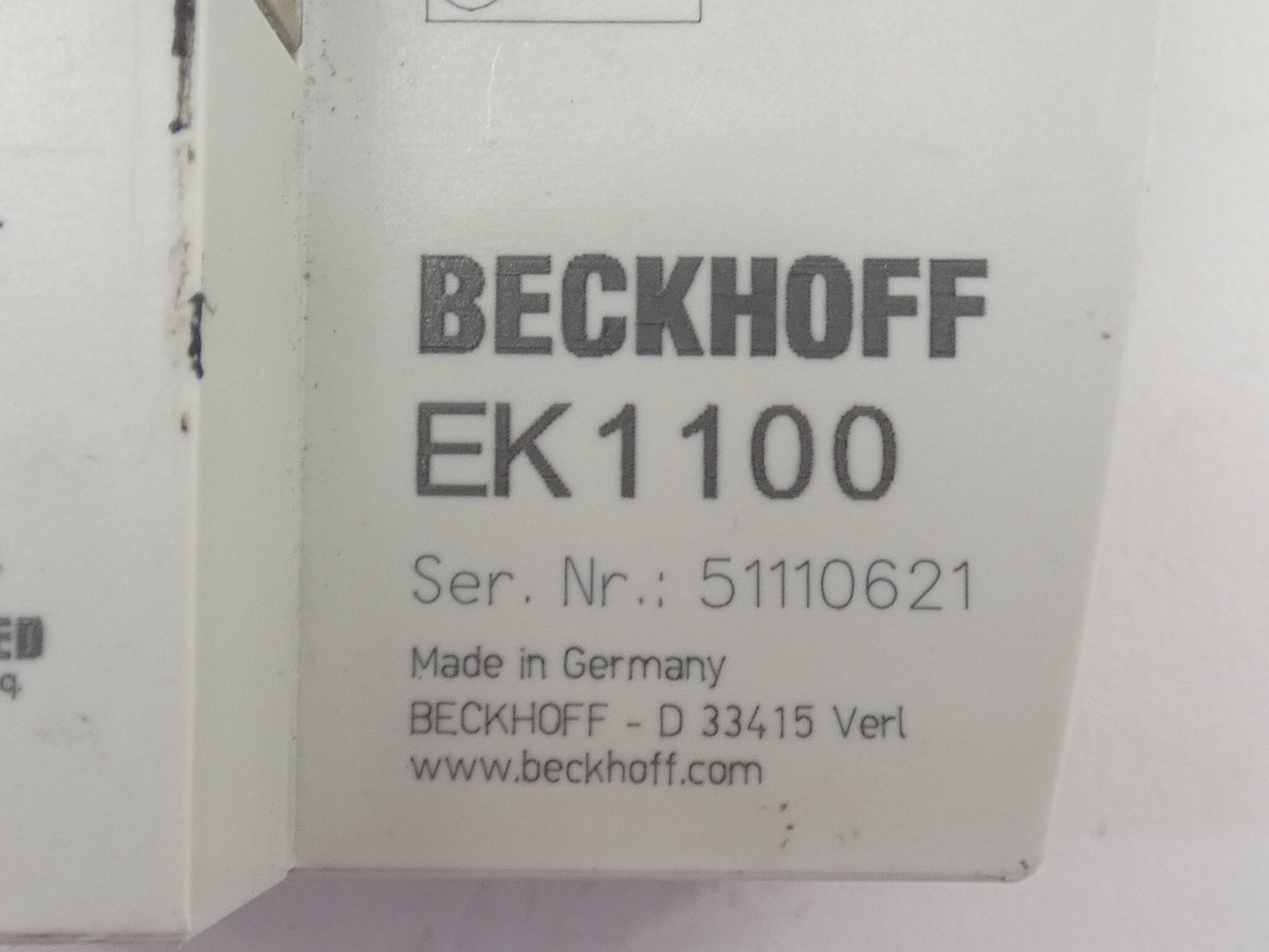 Beckhoff EK1100 EtherCAT Bus Coupler – GPM Surplus