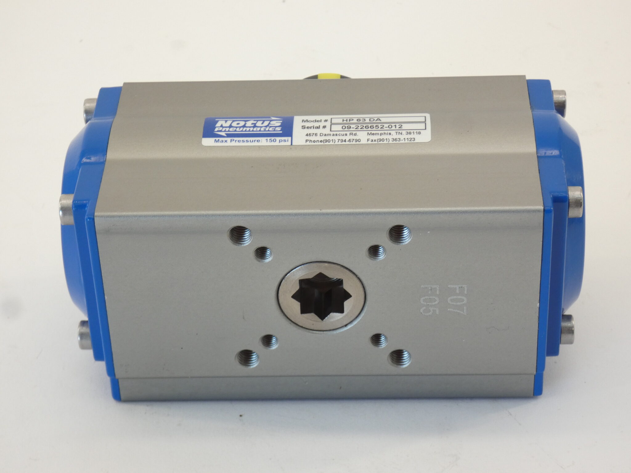 Notus HP 63 DA Actuator 150PSI Max 2-1/4″ NPT – GPM Surplus