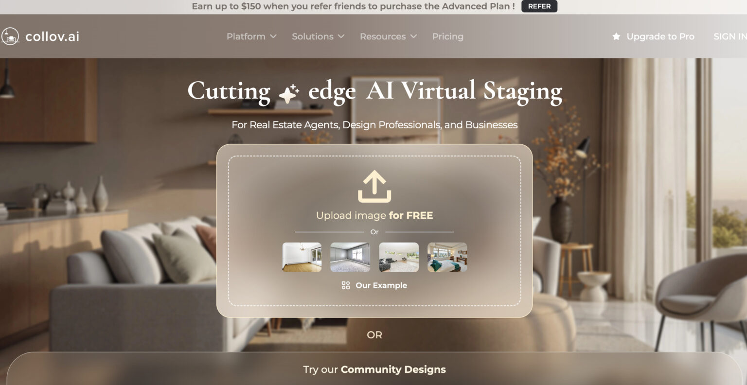 Collov AI: AI Interior Design & Virtual Staging Tool