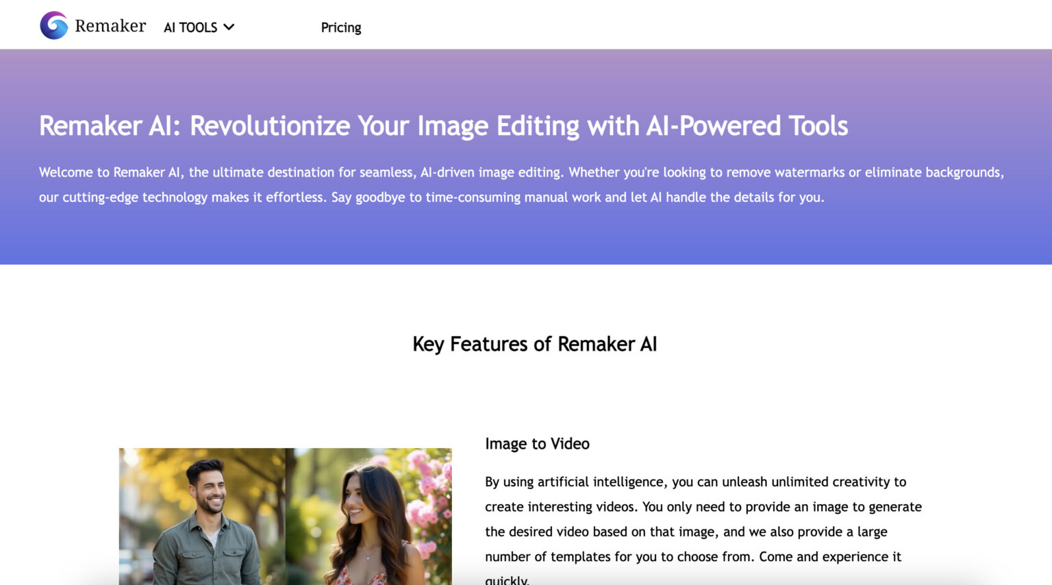 Remaker AI: Công cụ chỉnh sửa hình ảnh và video hỗ trợ AI