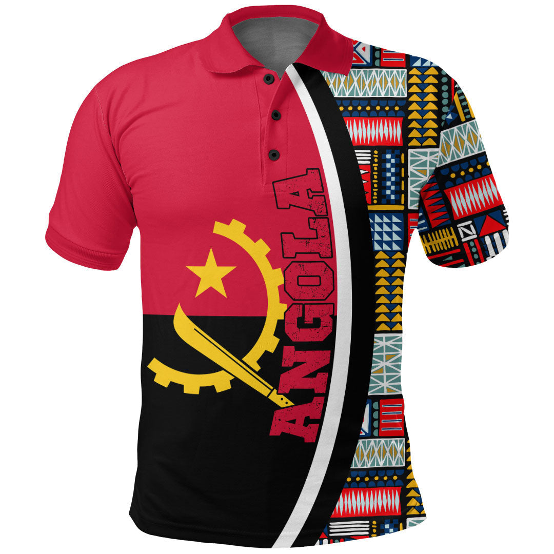 Angola Flag And Kente Pattern Polo Shirt – Zsweater – The Best Place to ...