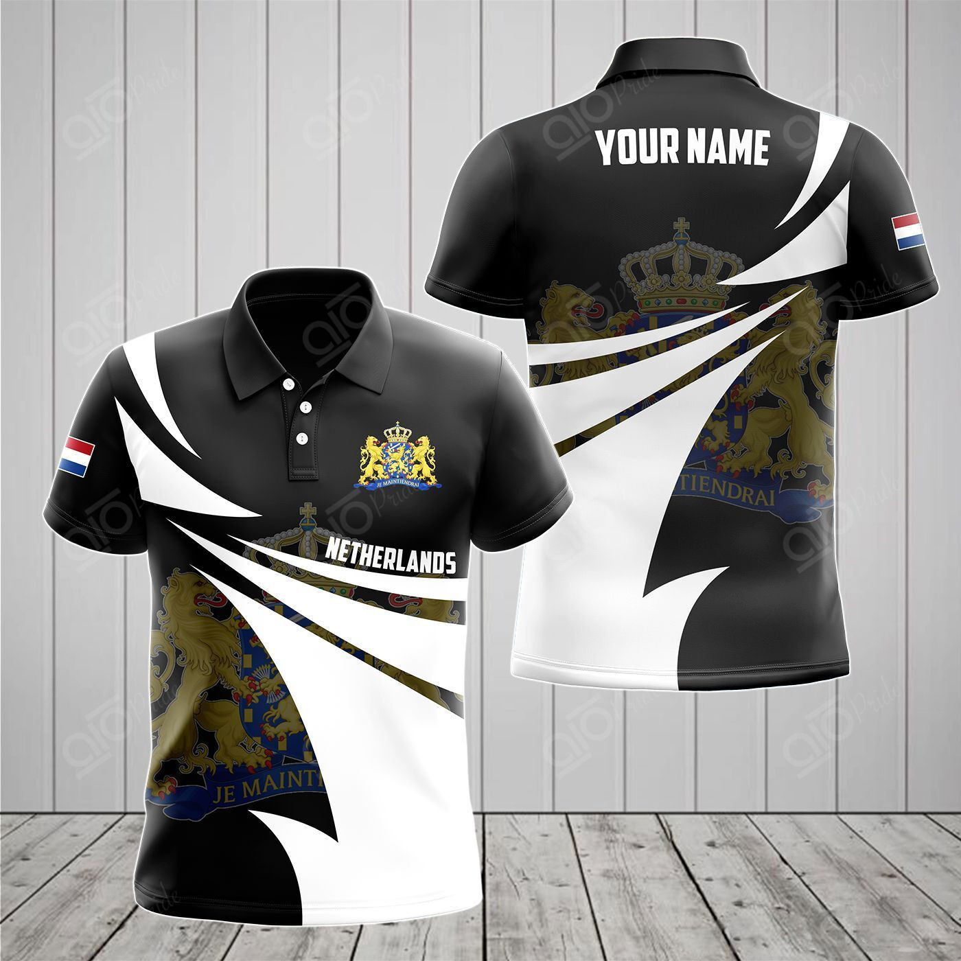 Customize Netherlands Coat Of Arms Style 3D Print Unisex Adult Polo ...