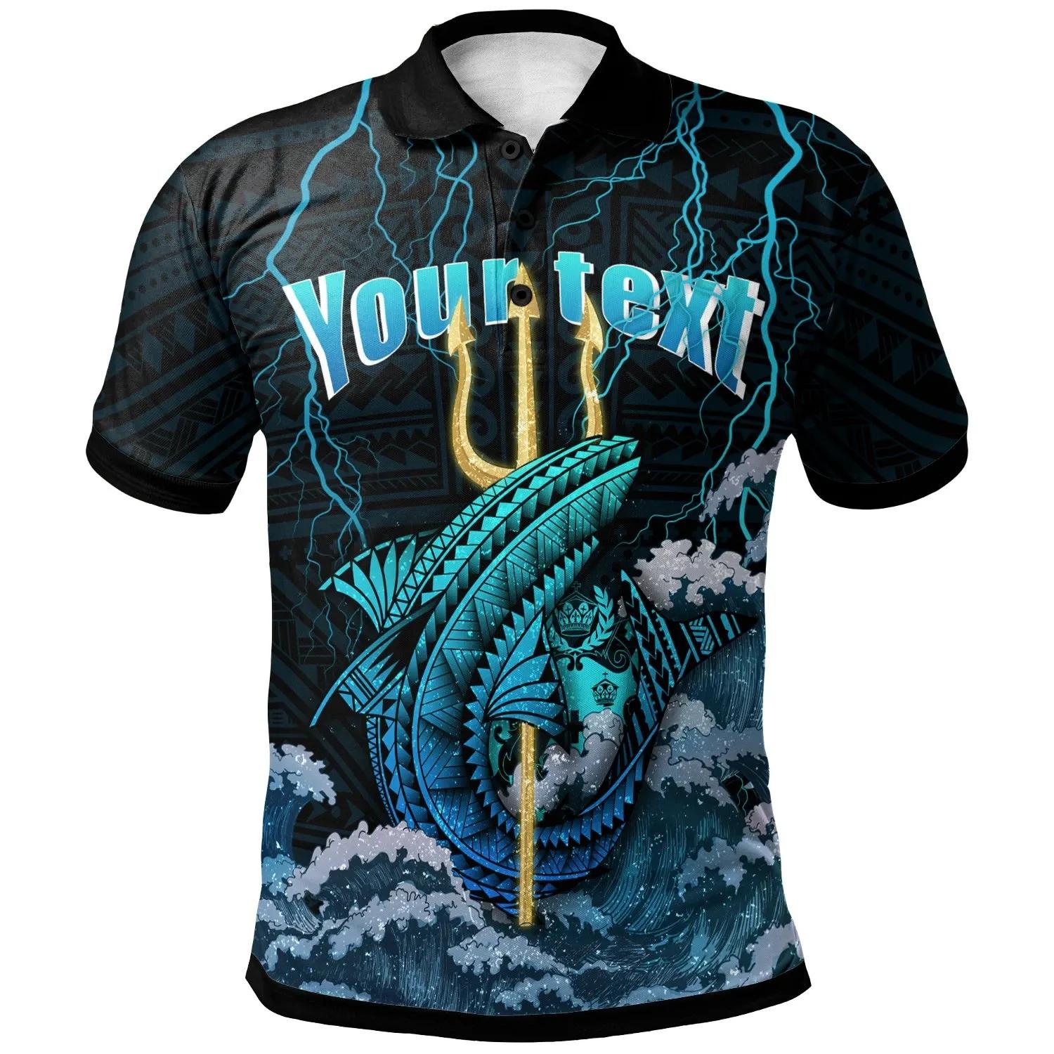Customized Personalized Trident Thunder Shark Polo Shirt From Tonga ...
