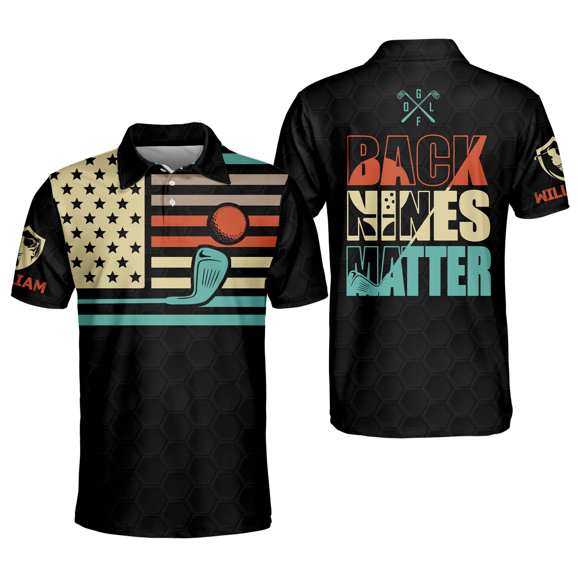 Personalized Funny Golf Shirts For Men Back Nines Matter Retro Polo ...