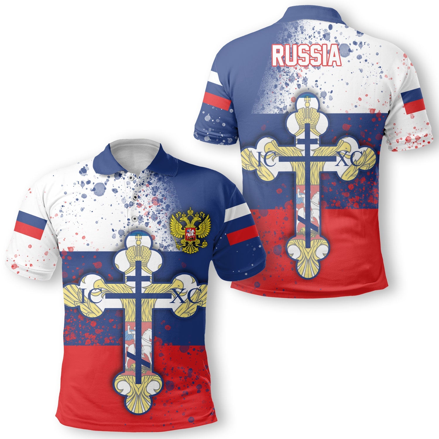 Russia Polo Shirt Flag & Coat Of Arms Orthodox Style – Zsweater – The ...
