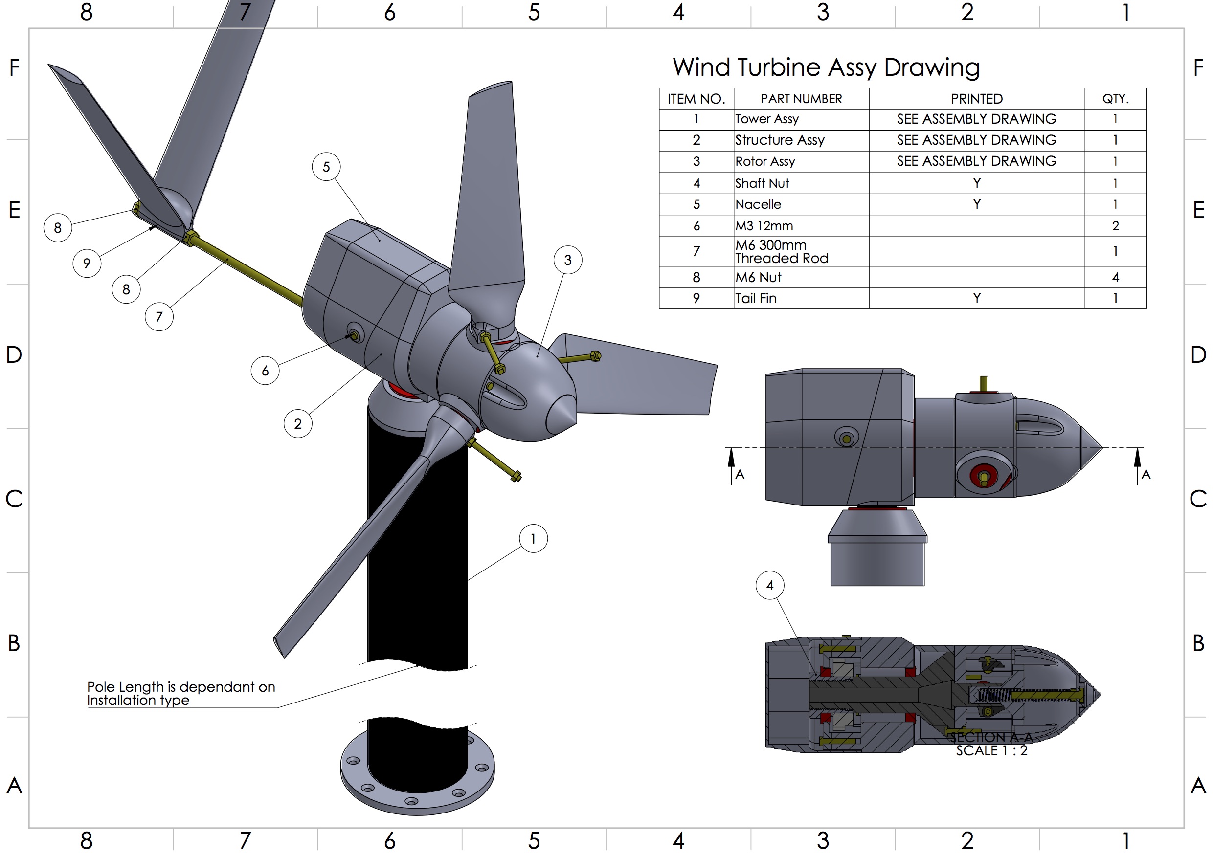 MKII 5 Watt 3d printable Wind Turbine