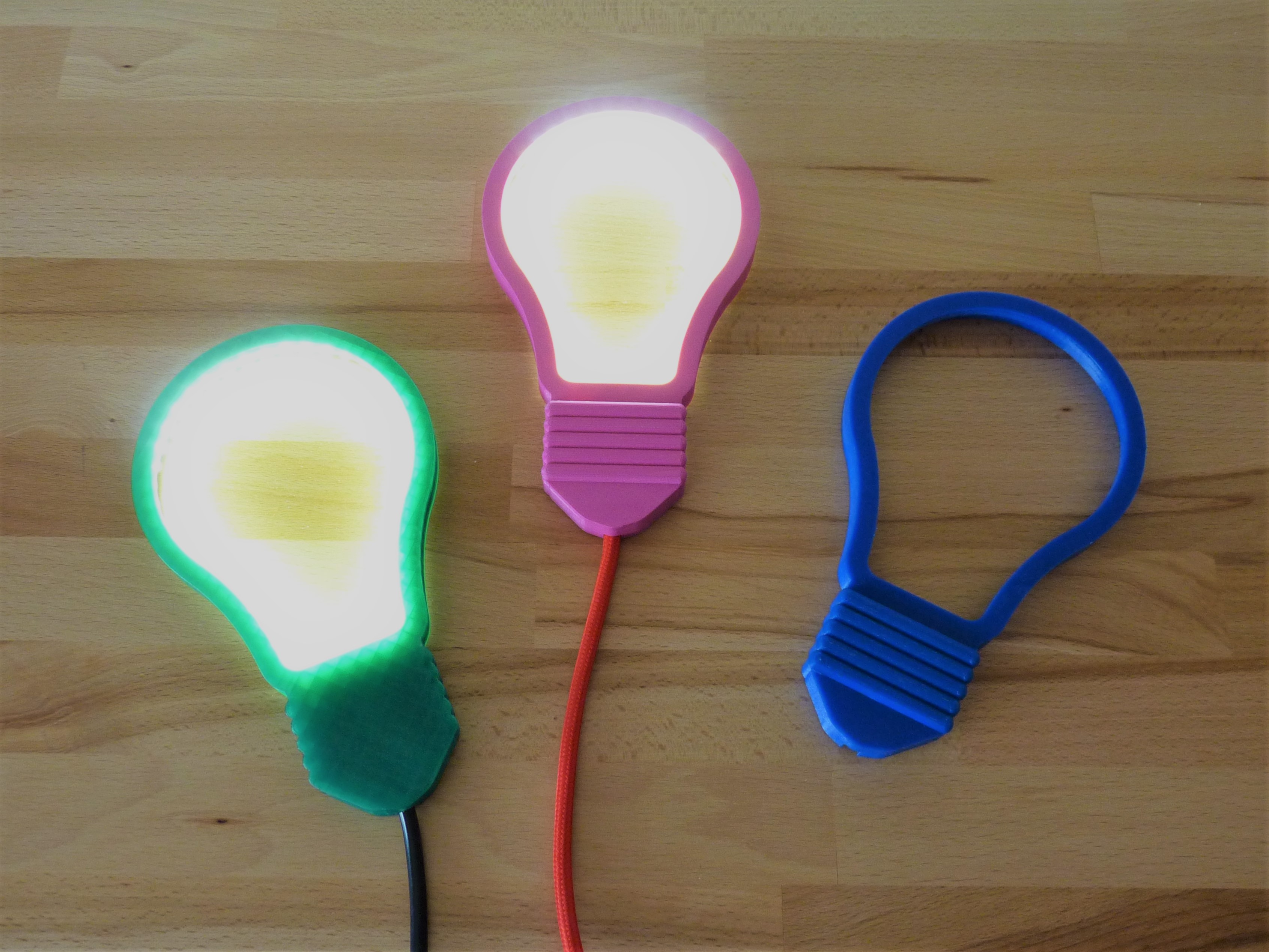 Incandescent light bulb symbol with LEDs