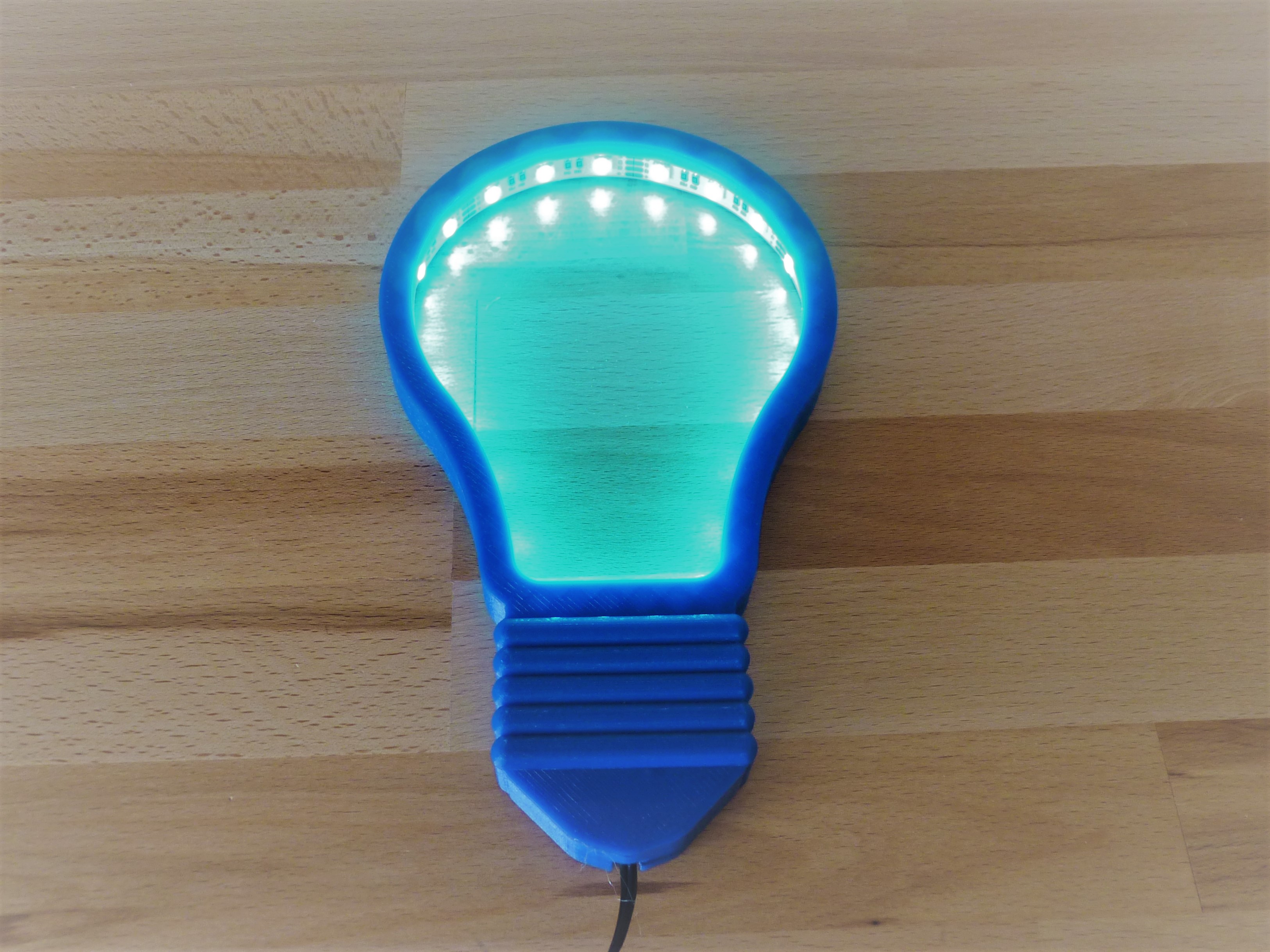 Incandescent light bulb symbol with LEDs