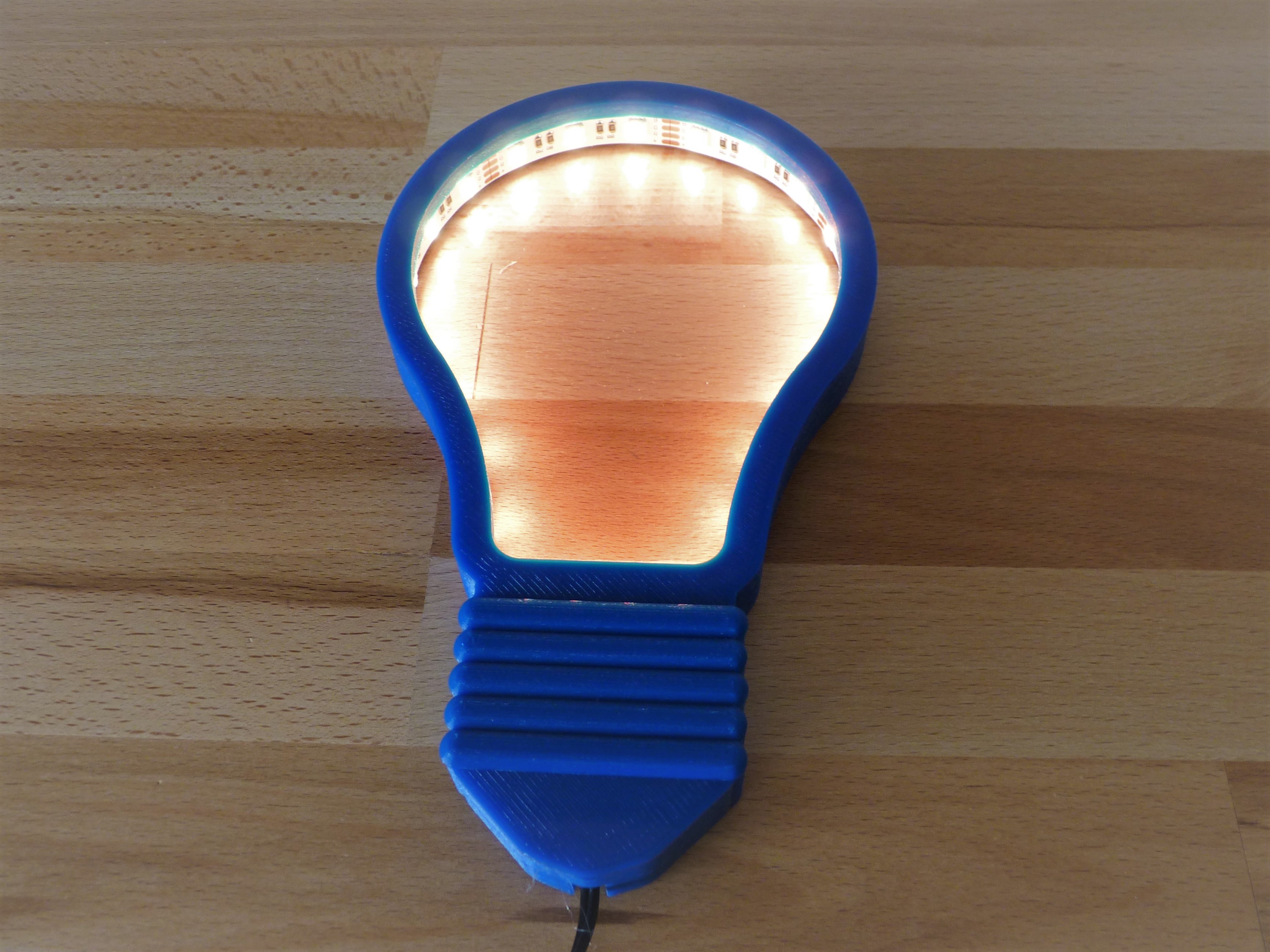 Incandescent light bulb symbol with LEDs