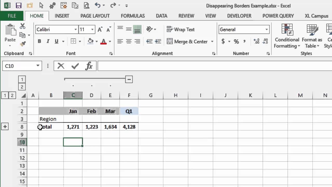 Cell Borders Disappear When Hiding Rows Or Columns In Excel YouAccel